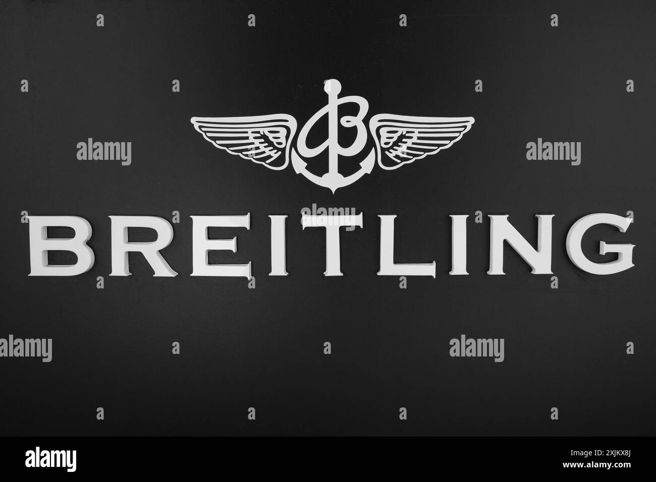 Breitling brand logo, black and white, Roermond, Netherlands Stock ...