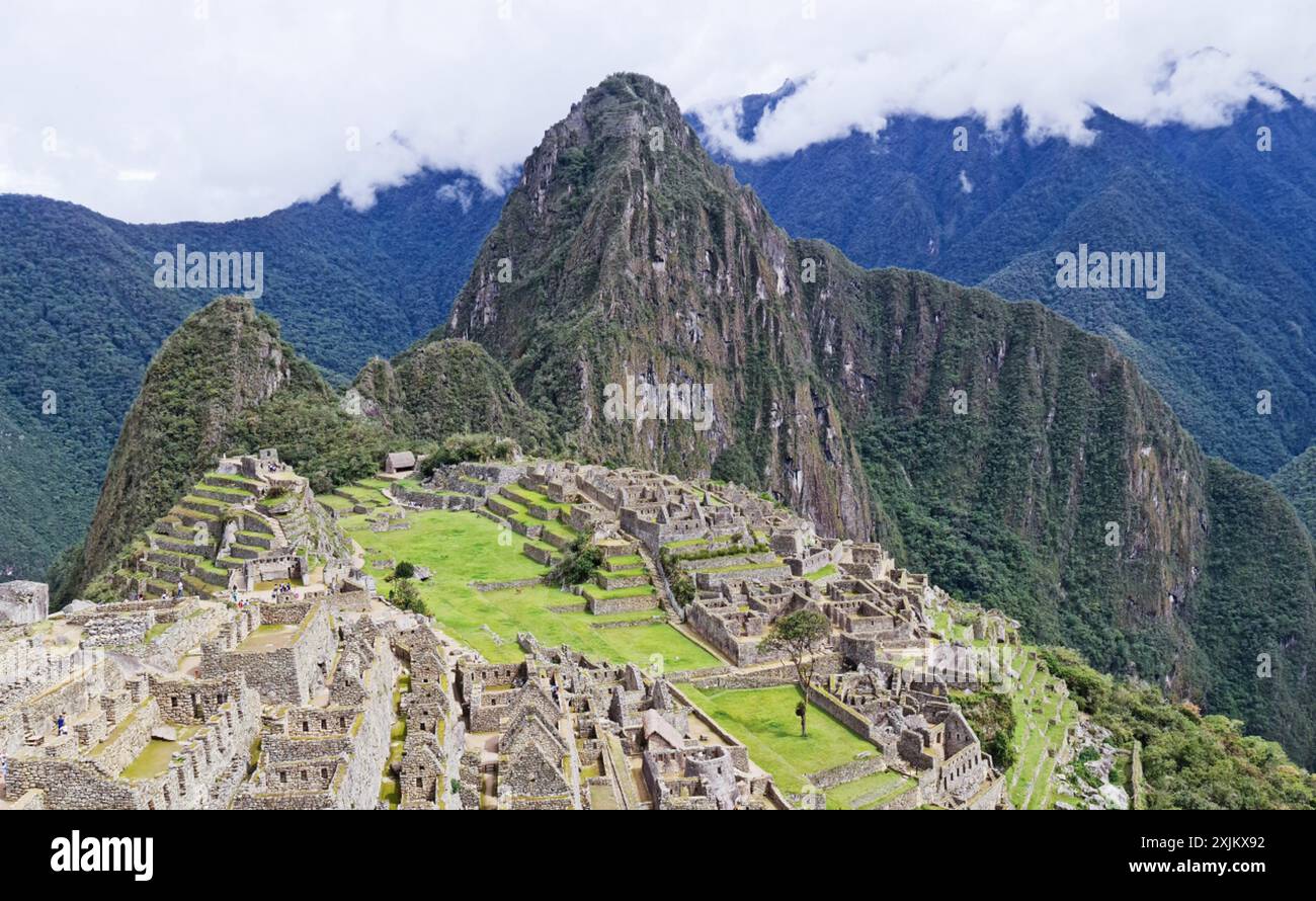 Beautiful citadel of Machu Picchu with Inca ruins in Peru Stock Photo ...