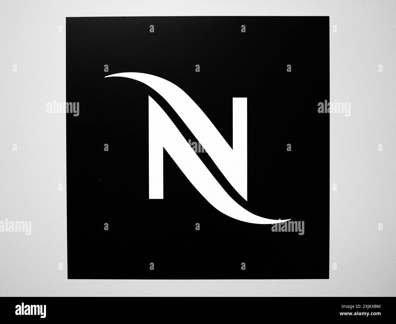 Logo of the Nespresso brand, black and white, Duesseldorf, Germany ...