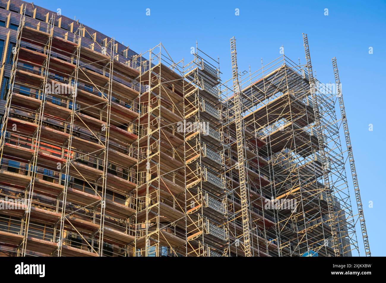 Scaffolded house, construction site, Mitte, Berlin, Germany Stock Photo ...