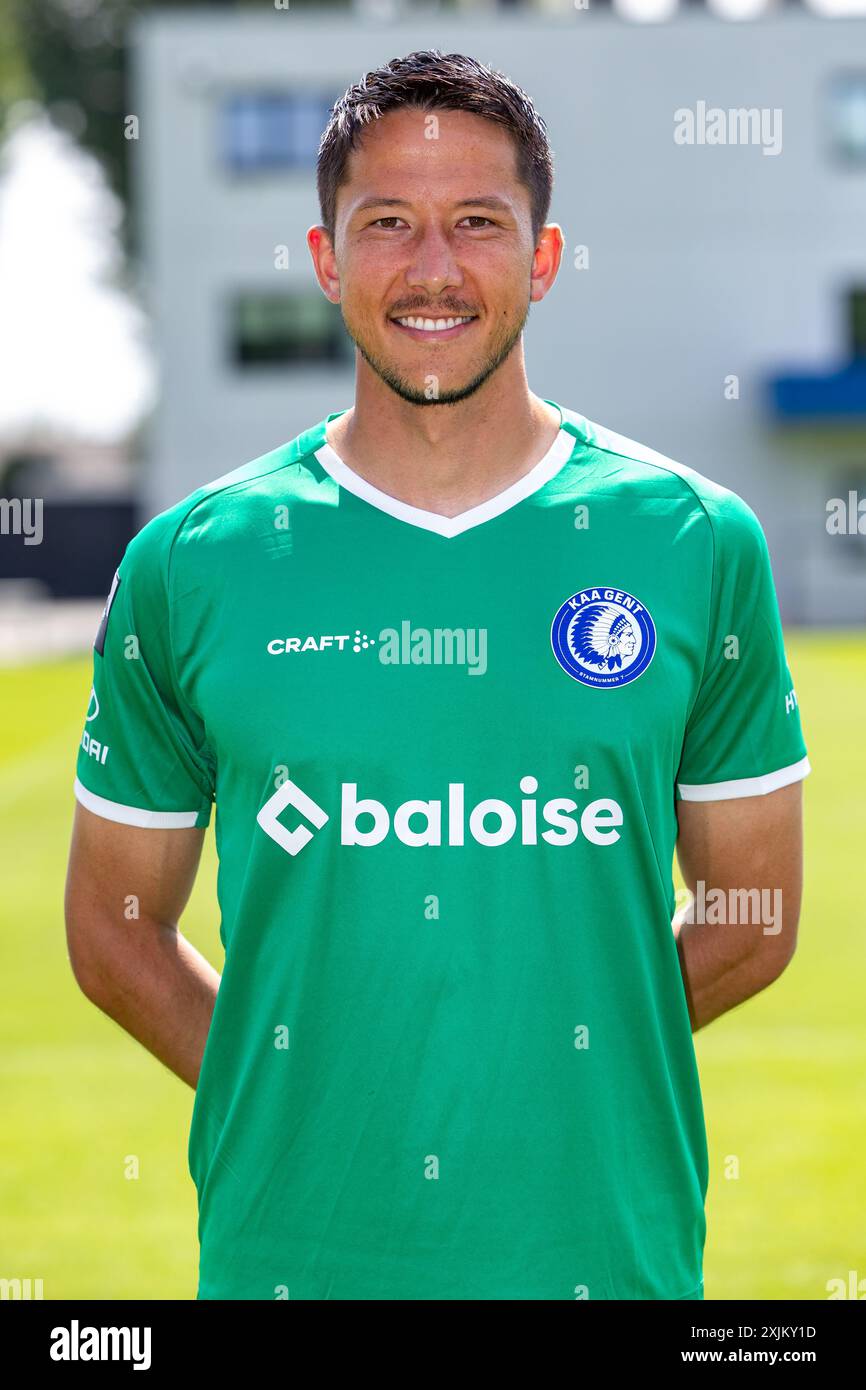 Gent, Belgium. 19th July, 2024. Gent's goalkeeper Daniel Schmidt poses ...