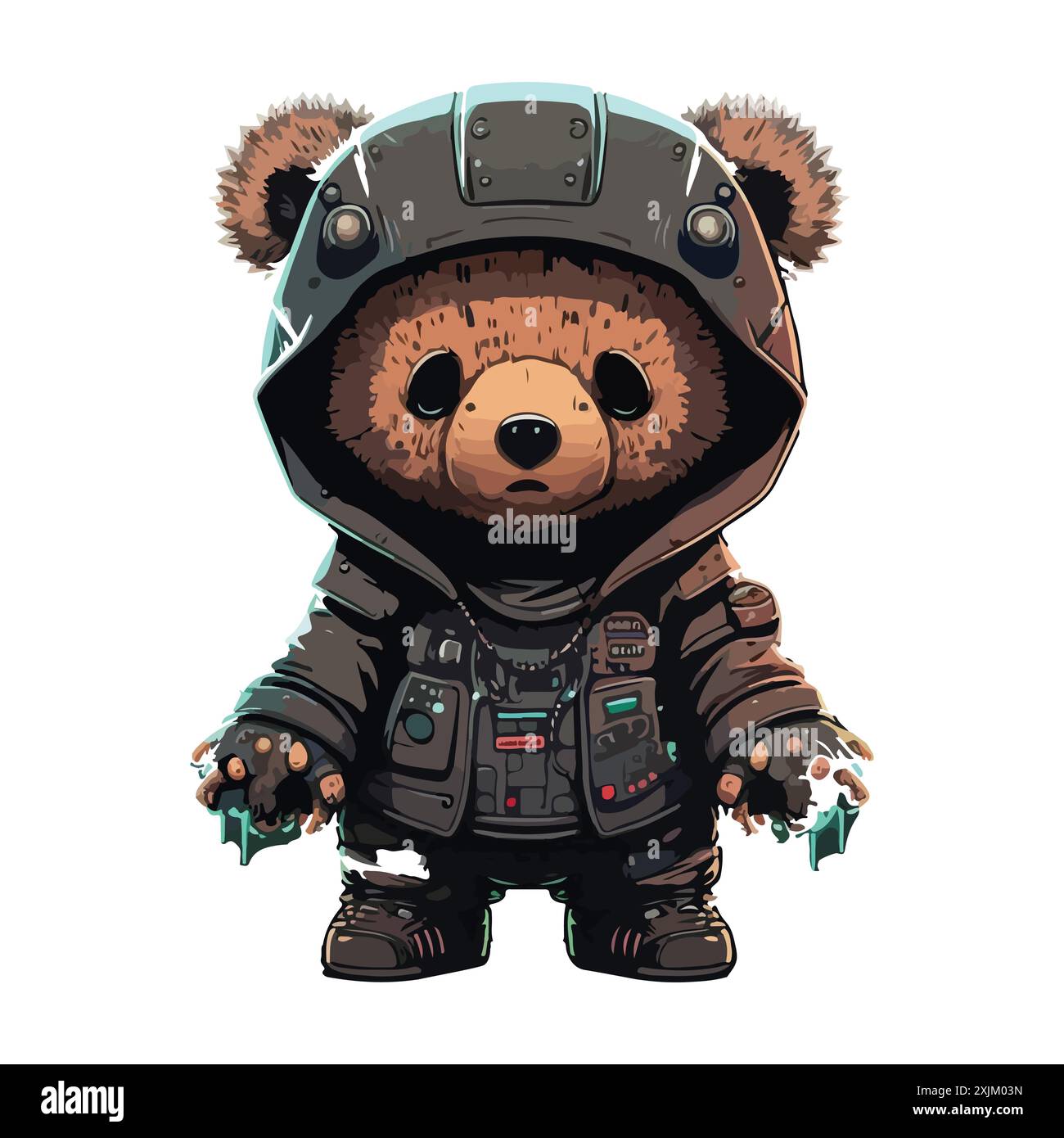 Bear Cyberpunk Vector Illustration Stock Vector Image & Art - Alamy