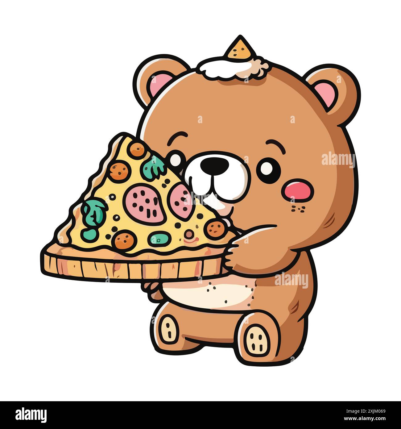 Bear Pizza Vector Illustration Stock Vector Image & Art - Alamy