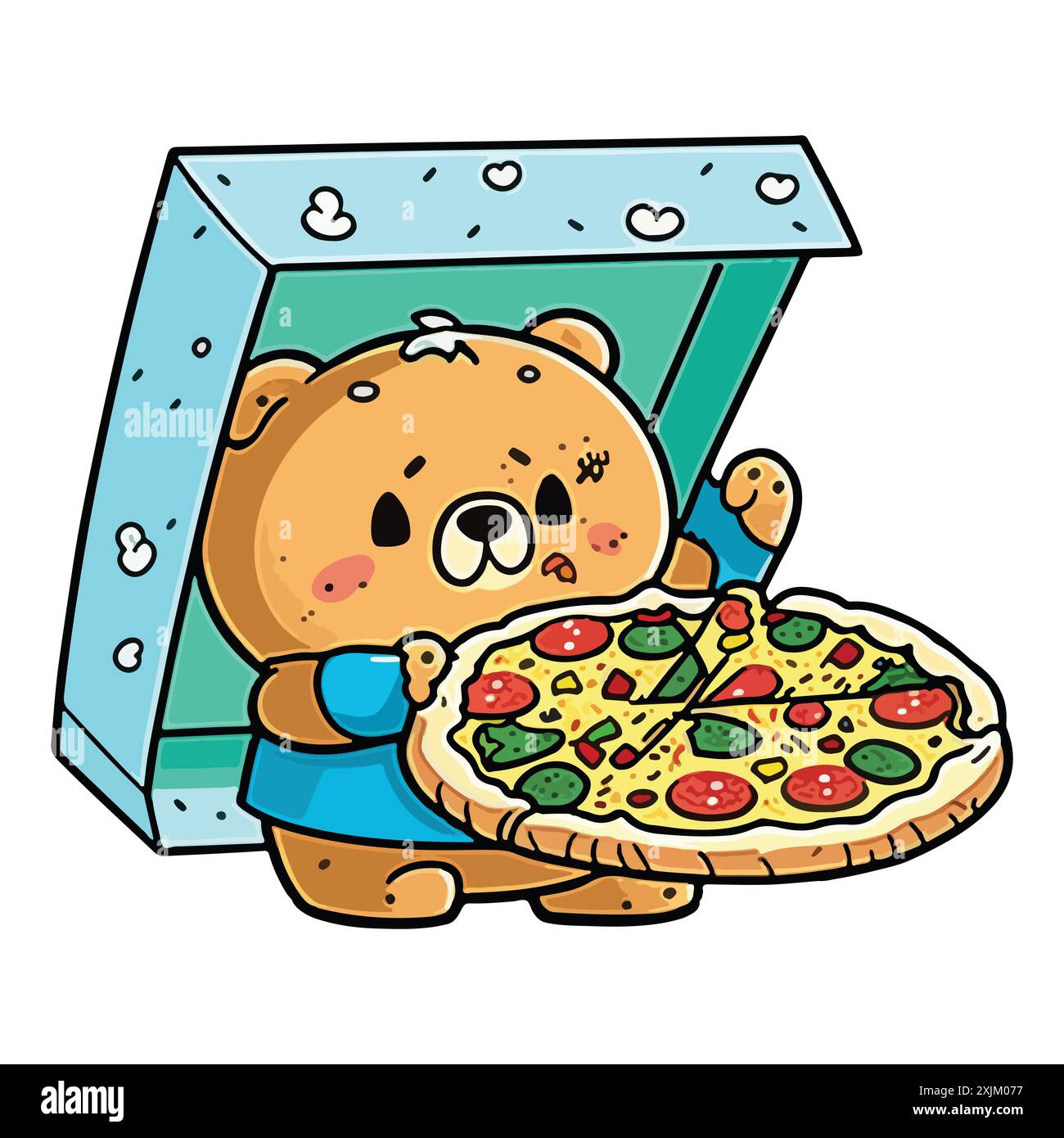 Bear Pizza Vector Illustration Stock Vector Image & Art - Alamy