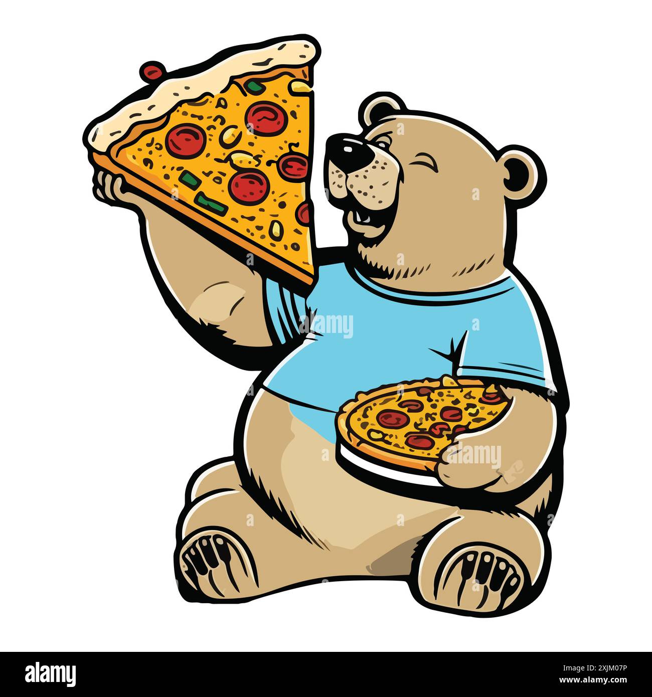 Bear Pizza Vector Illustration Stock Vector Image & Art - Alamy