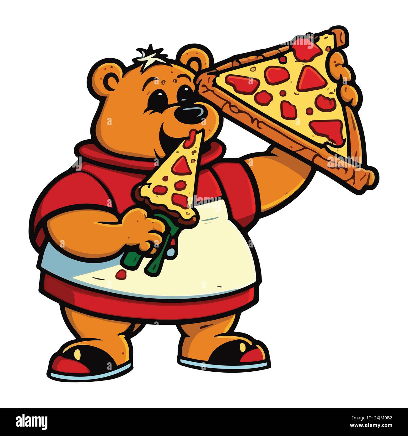 Bear Pizza Vector Illustration Stock Vector Image & Art - Alamy
