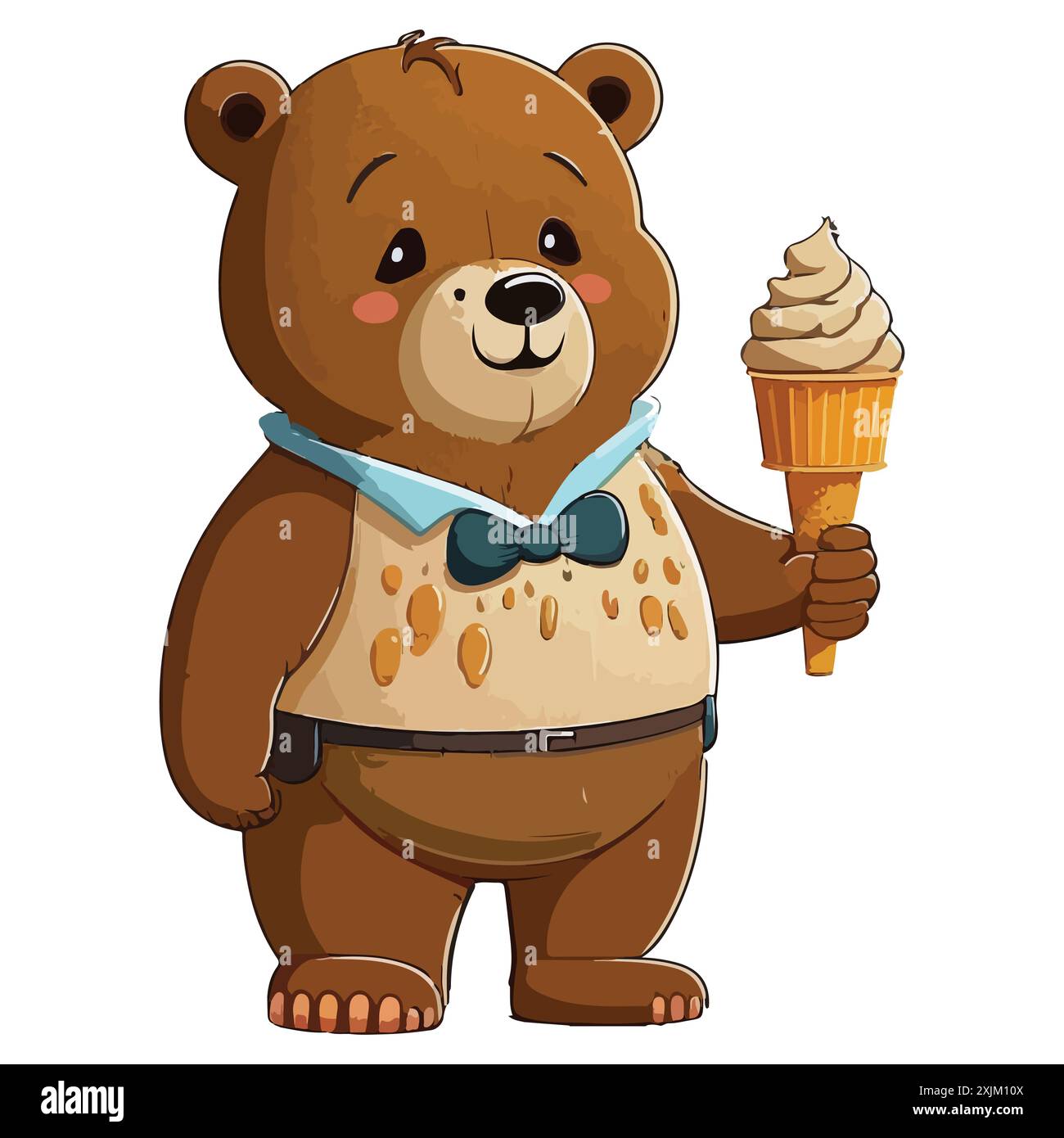 Bear eat Ice Cream Vector Illustration Stock Vector Image & Art - Alamy