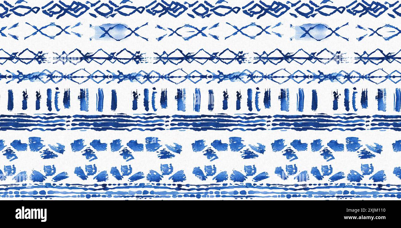 Modern blue white irregular beach stripe border for summer doodle ...