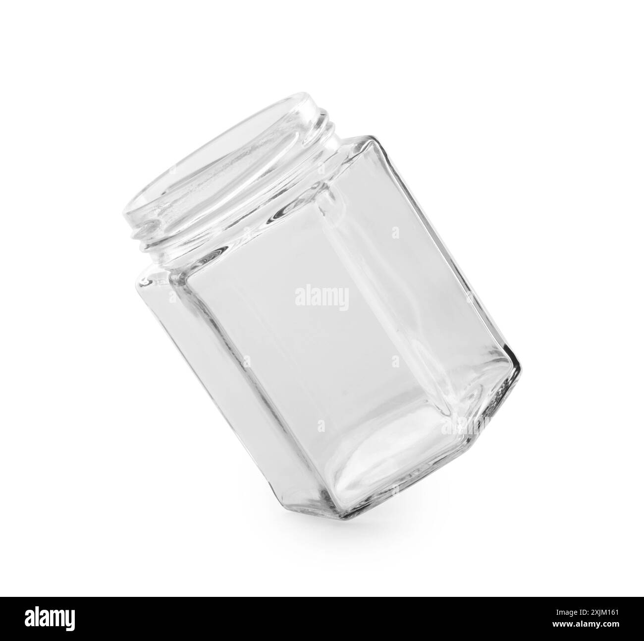 One empty glass jar isolated on white Stock Photo - Alamy