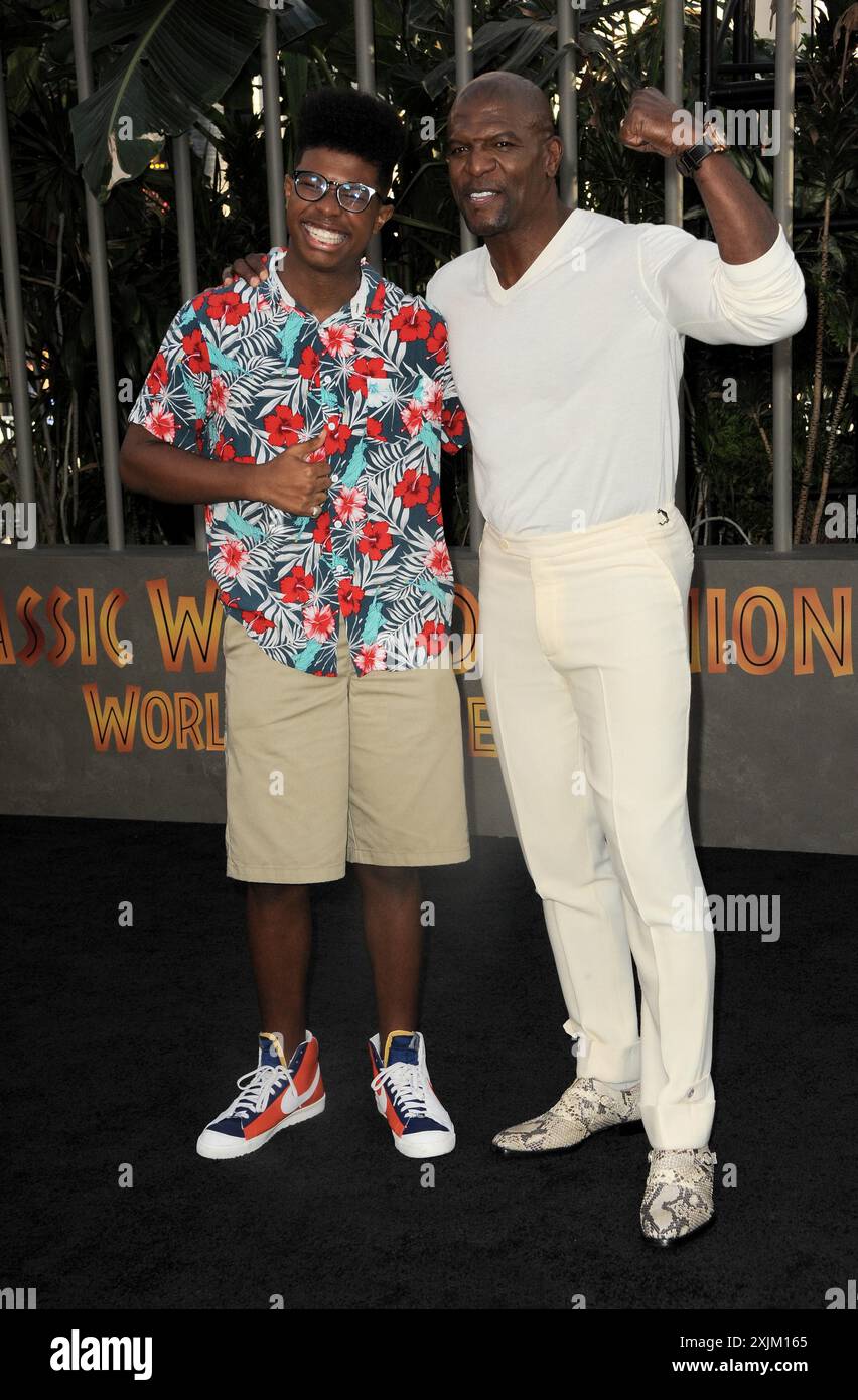 Isaiah Crews and Terry Crews at the Los Angeles premiere of 'Jurassic ...