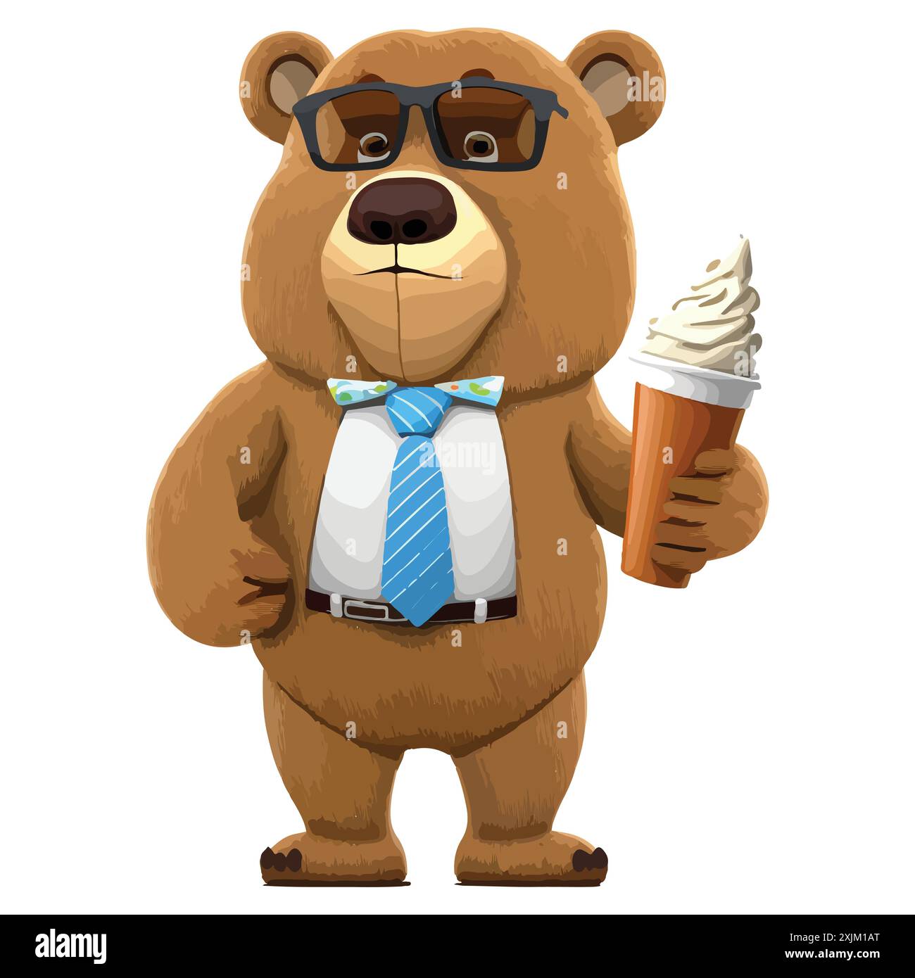 Bear eat Ice Cream Vector Illustration Stock Vector Image & Art - Alamy