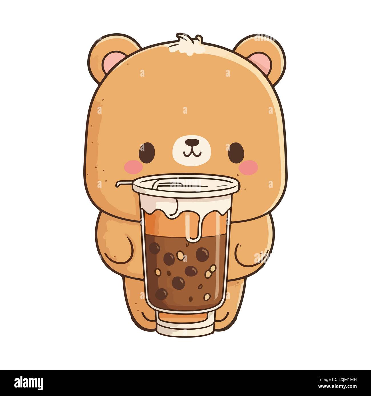 Bear Drinking Coffee Vector Illustration Stock Vector Image & Art - Alamy