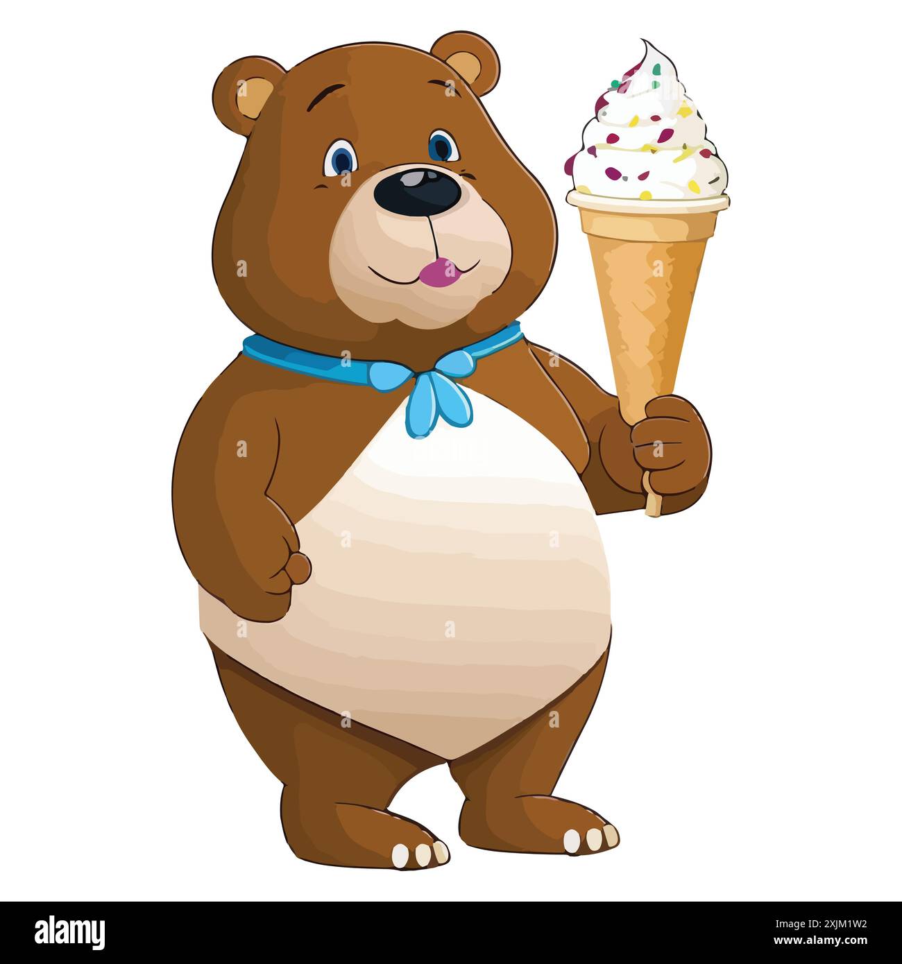Bear eat Ice Cream Vector Illustration Stock Vector Image & Art - Alamy