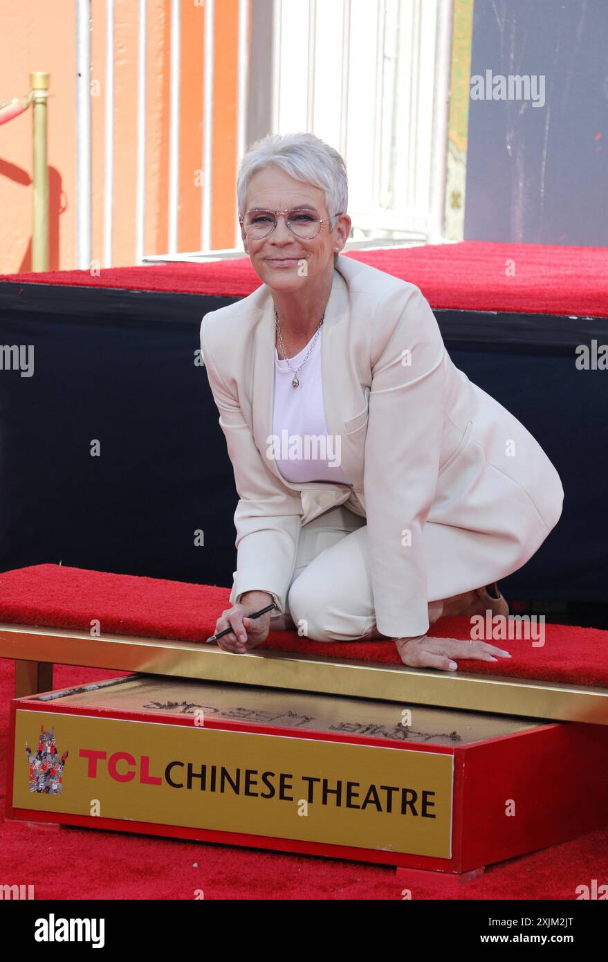 Jamie Lee Curtis at Jamie Lee Curtis hand and footprint in cement ...