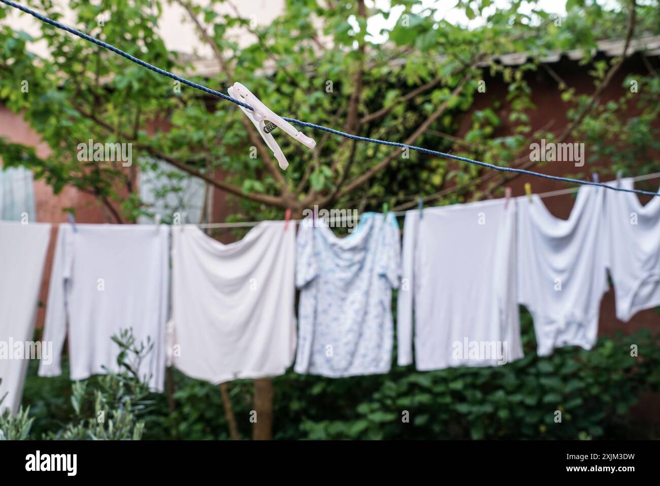 Laundry hanged drying open hi-res stock photography and images - Alamy
