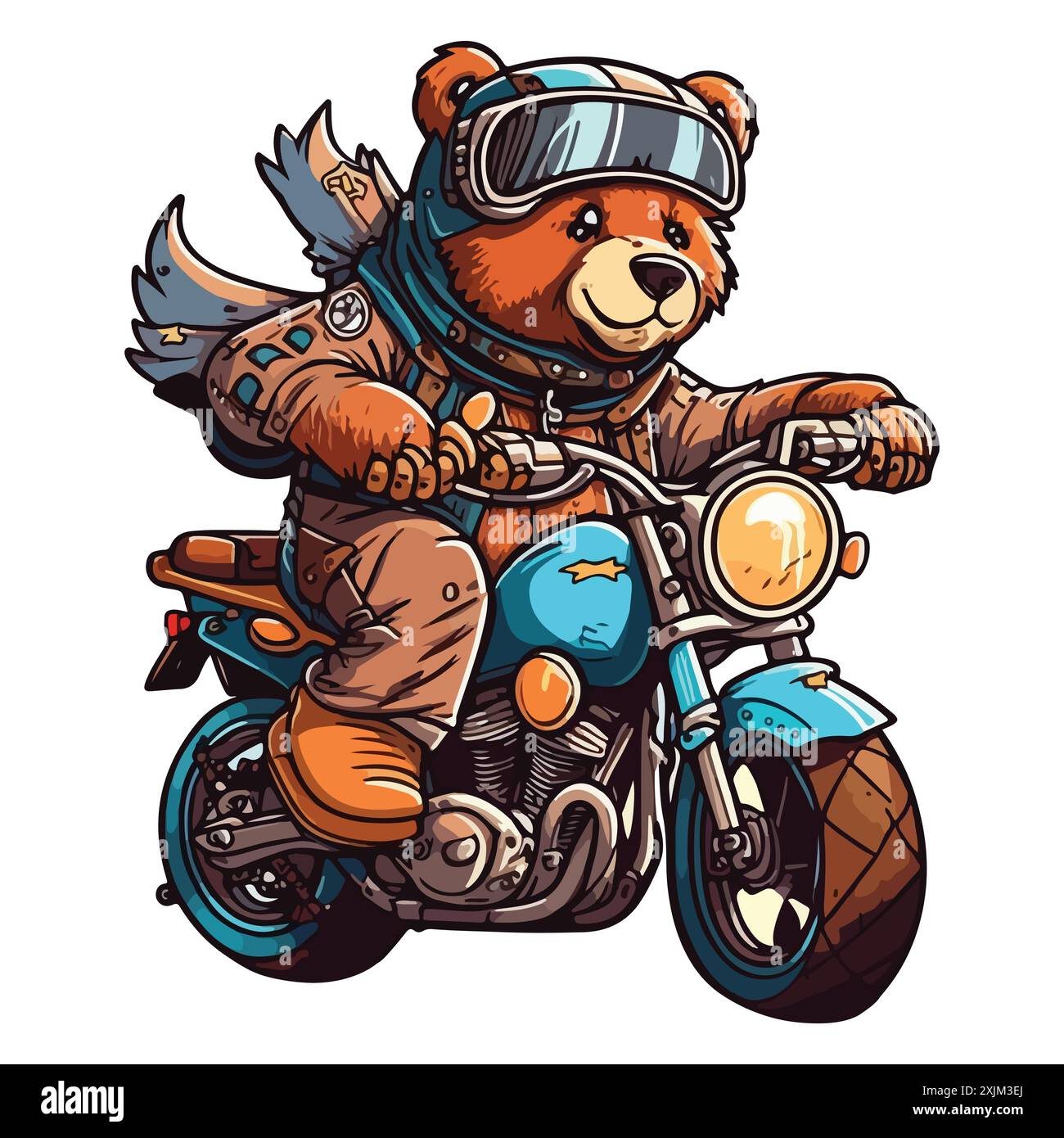 Bear Riding a Motorcycle Vector Stock Vector Image & Art - Alamy