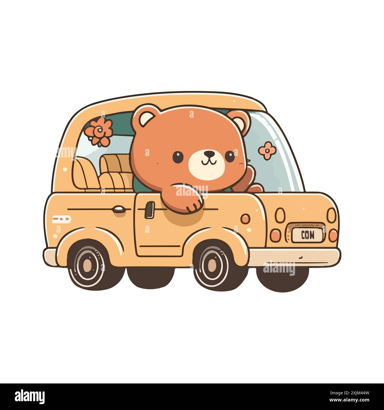 Bear Riding a Car Vector Illustration Stock Vector Image & Art - Alamy