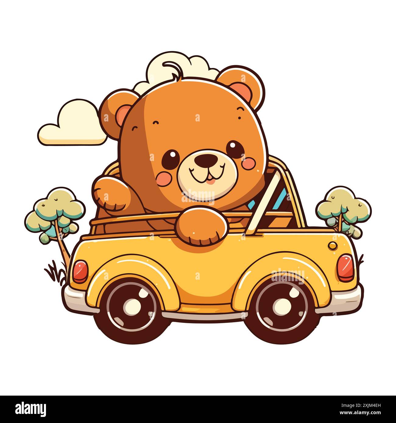 Bear Riding a Car Vector Illustration Stock Vector Image & Art - Alamy