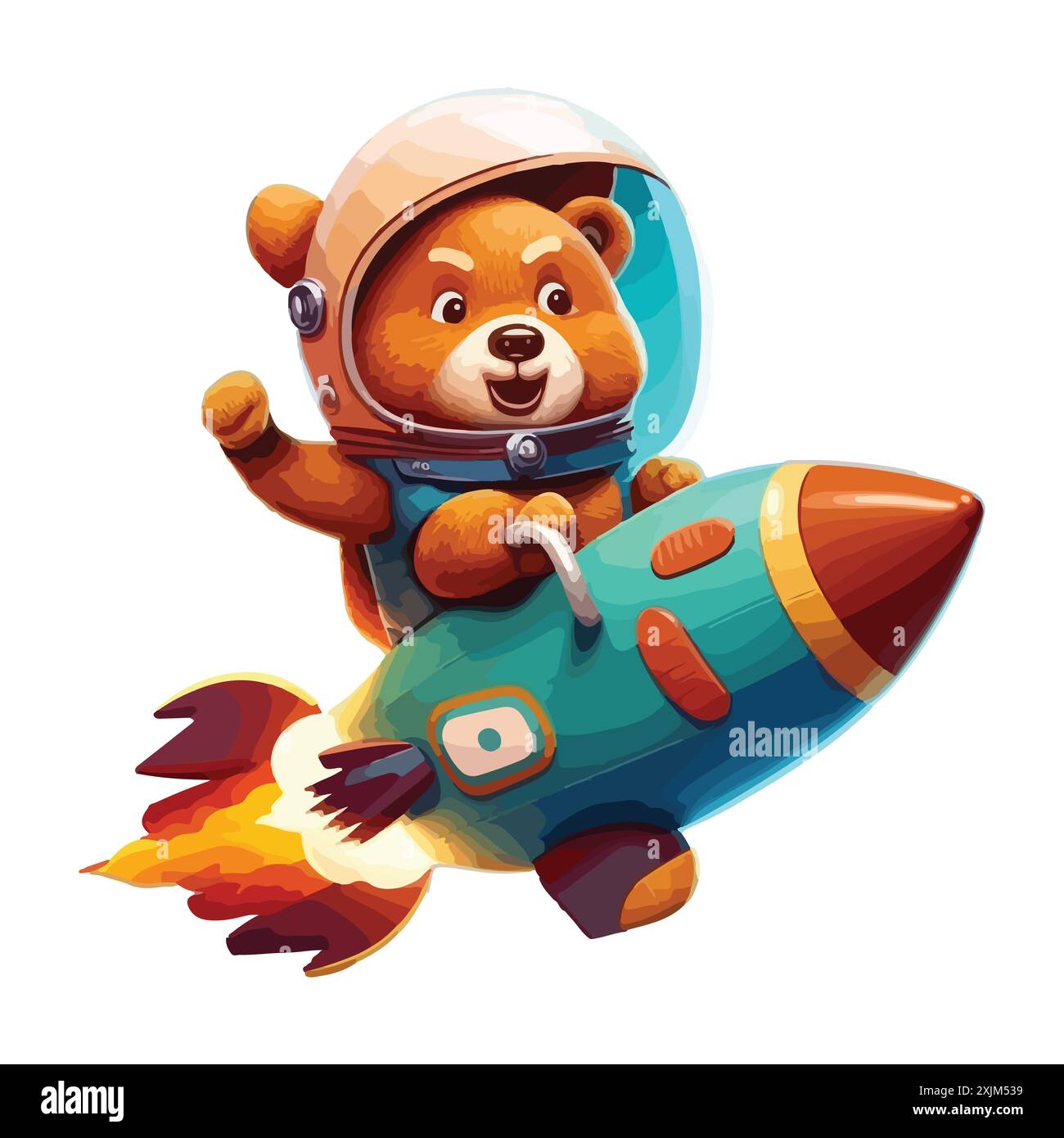 Bear Riding a Rocket Vector Illustration Stock Vector Image & Art - Alamy