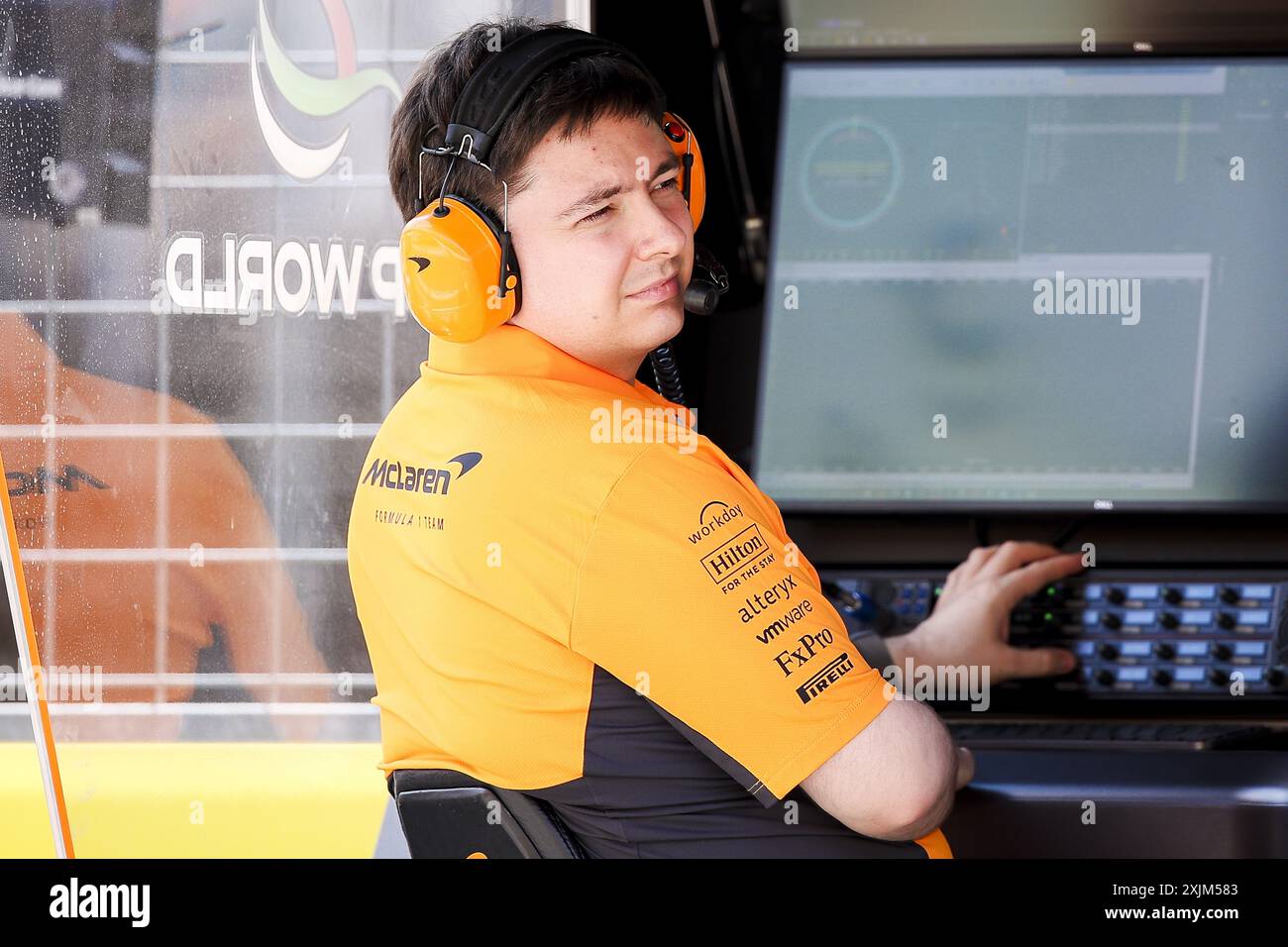 McLaren F1 Team wall engineer during the Formula 1 Hungarian Grand Prix ...