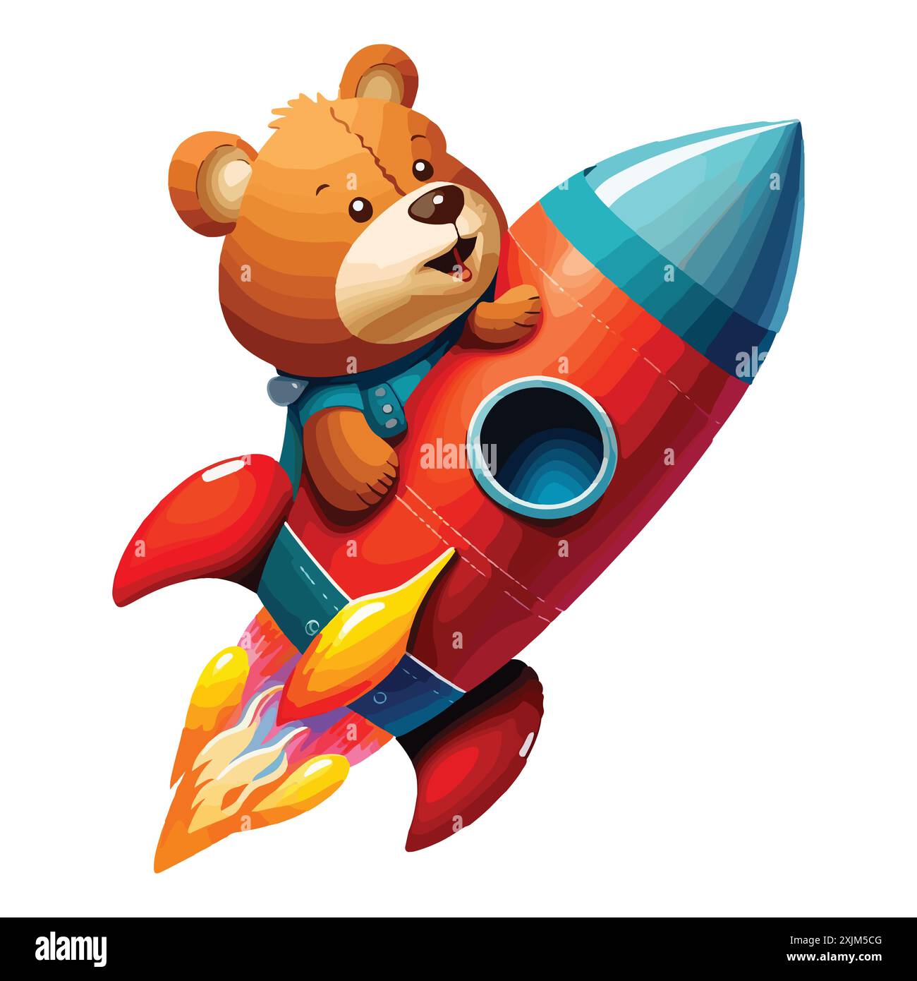 Bear Riding a Rocket Vector Illustration Stock Vector Image & Art - Alamy