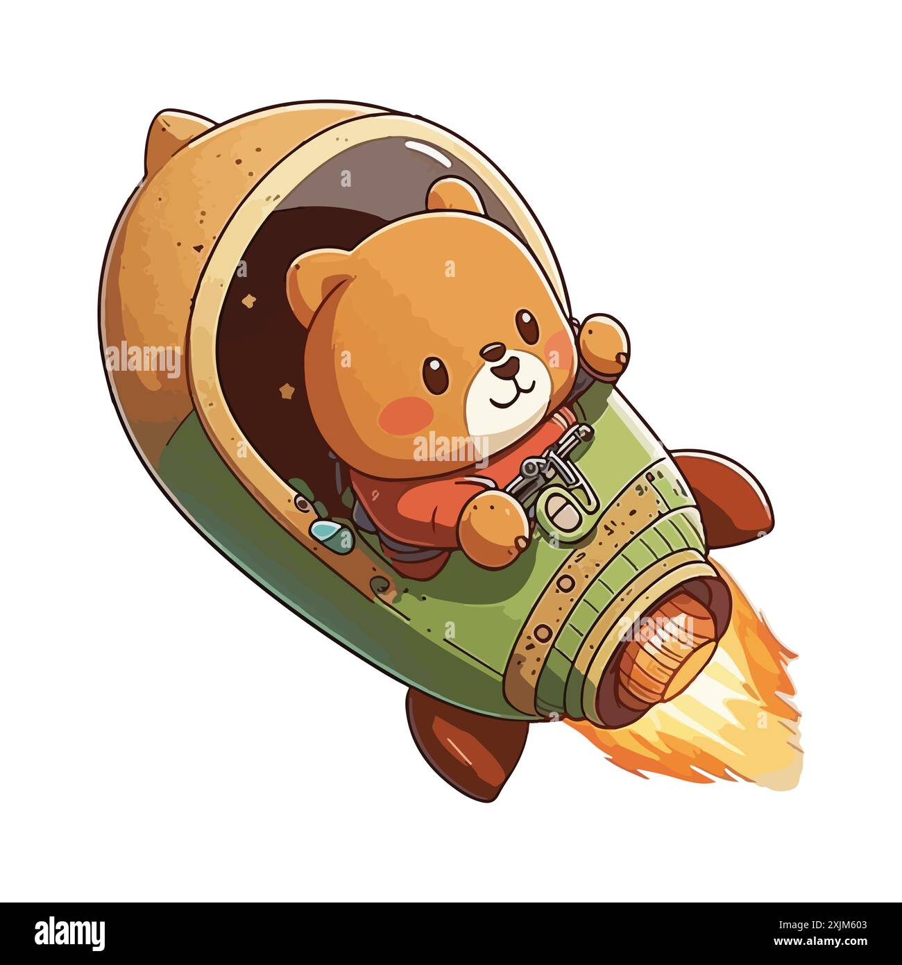 Bear Riding a Rocket Vector Illustration Stock Vector Image & Art - Alamy