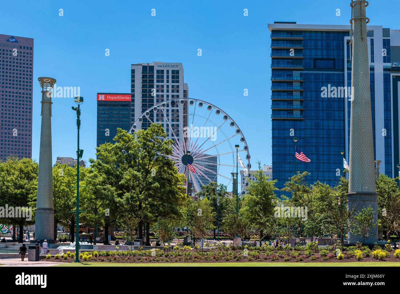 Inside Centennial Olympic Park with view of Ferris wheel, SkyView ...