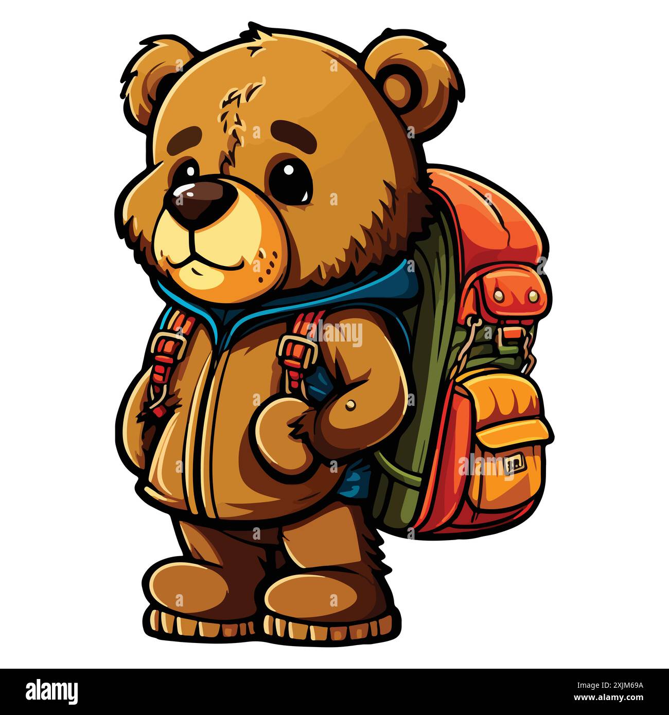 Bear Wearing a school bag Vector Illustration Stock Vector Image & Art ...