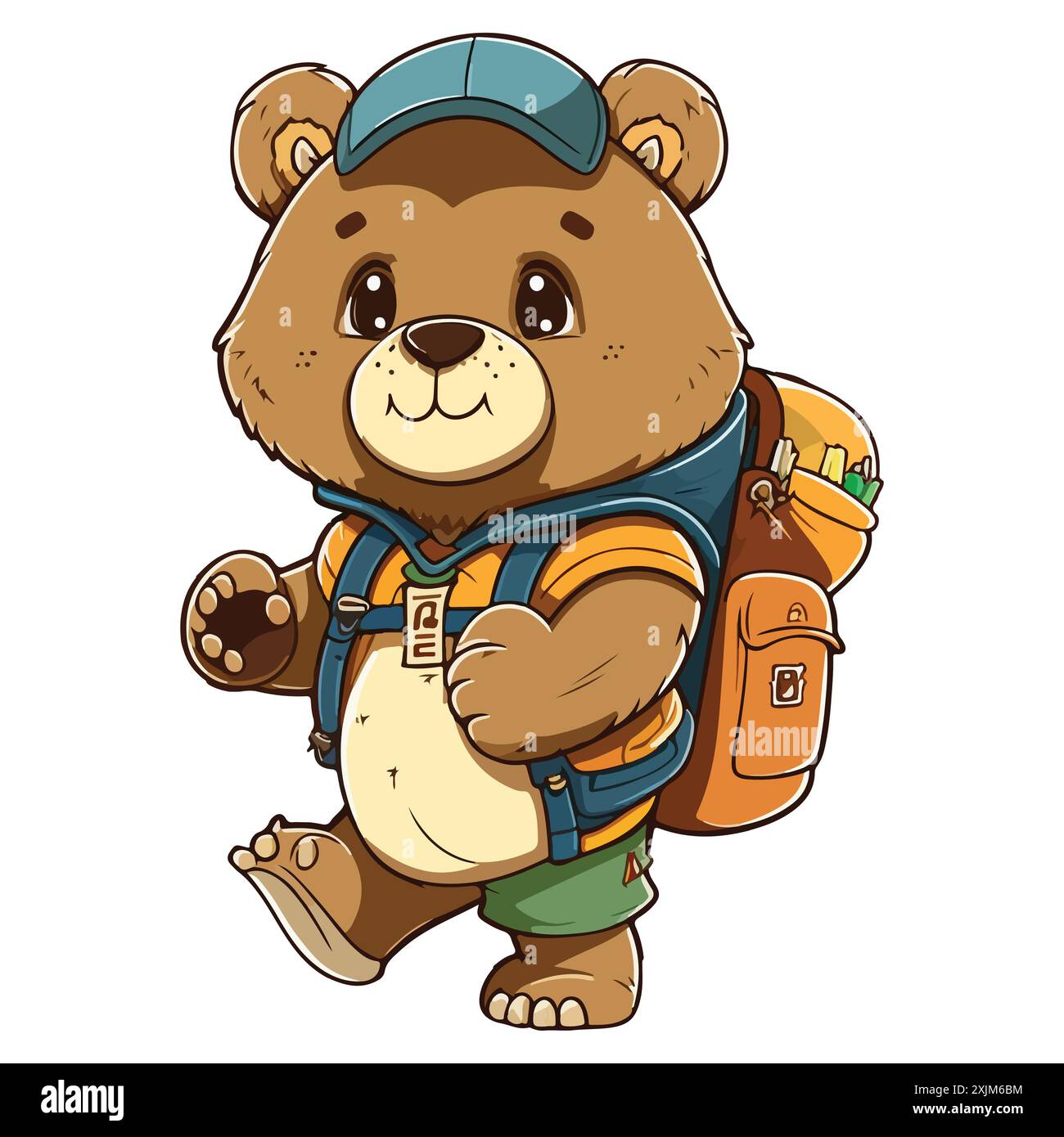Bear Wearing a school bag Vector Illustration Stock Vector Image & Art ...