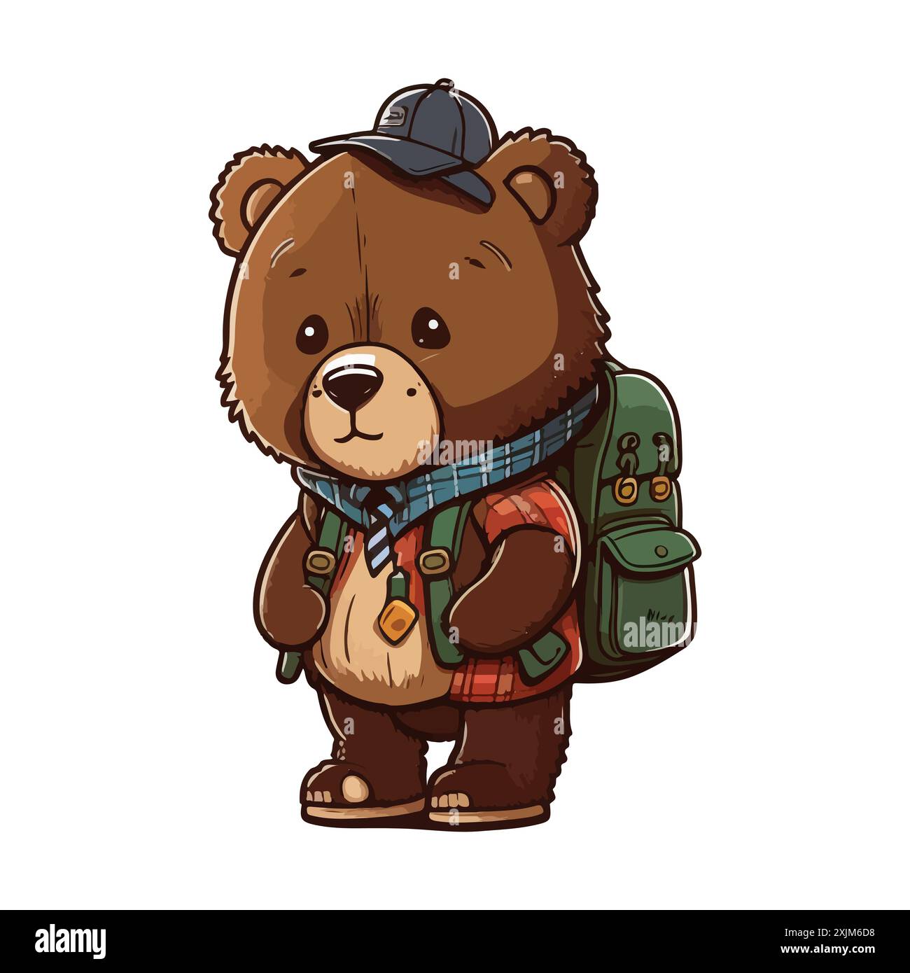 Bear Wearing a school bag Vector Illustration Stock Vector Image & Art ...