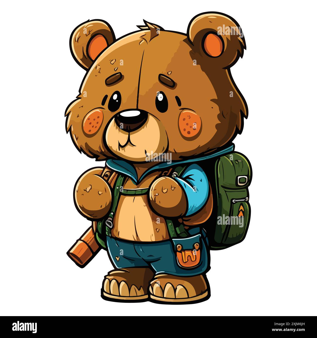 Bear Wearing a school bag Vector Illustration Stock Vector Image & Art ...