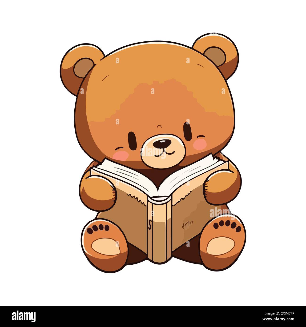 Bear Reading Vector Illustration Stock Vector Image & Art - Alamy
