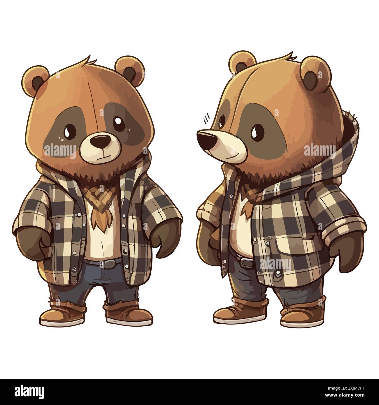 Bear Full Body Plaid Cartoon Vector Stock Vector Image & Art - Alamy