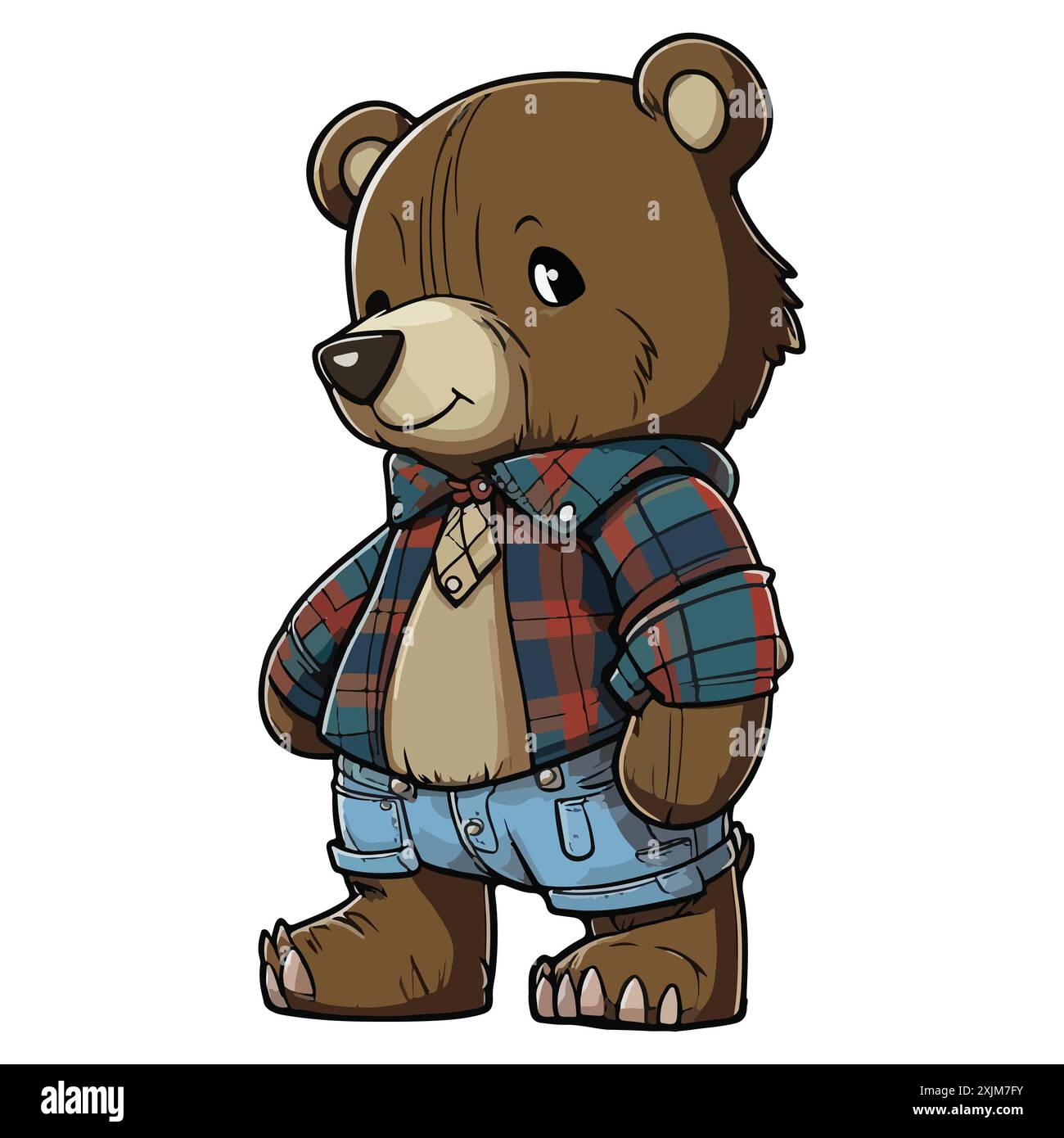Bear Full Body Plaid Cartoon Vector Stock Vector Image & Art - Alamy