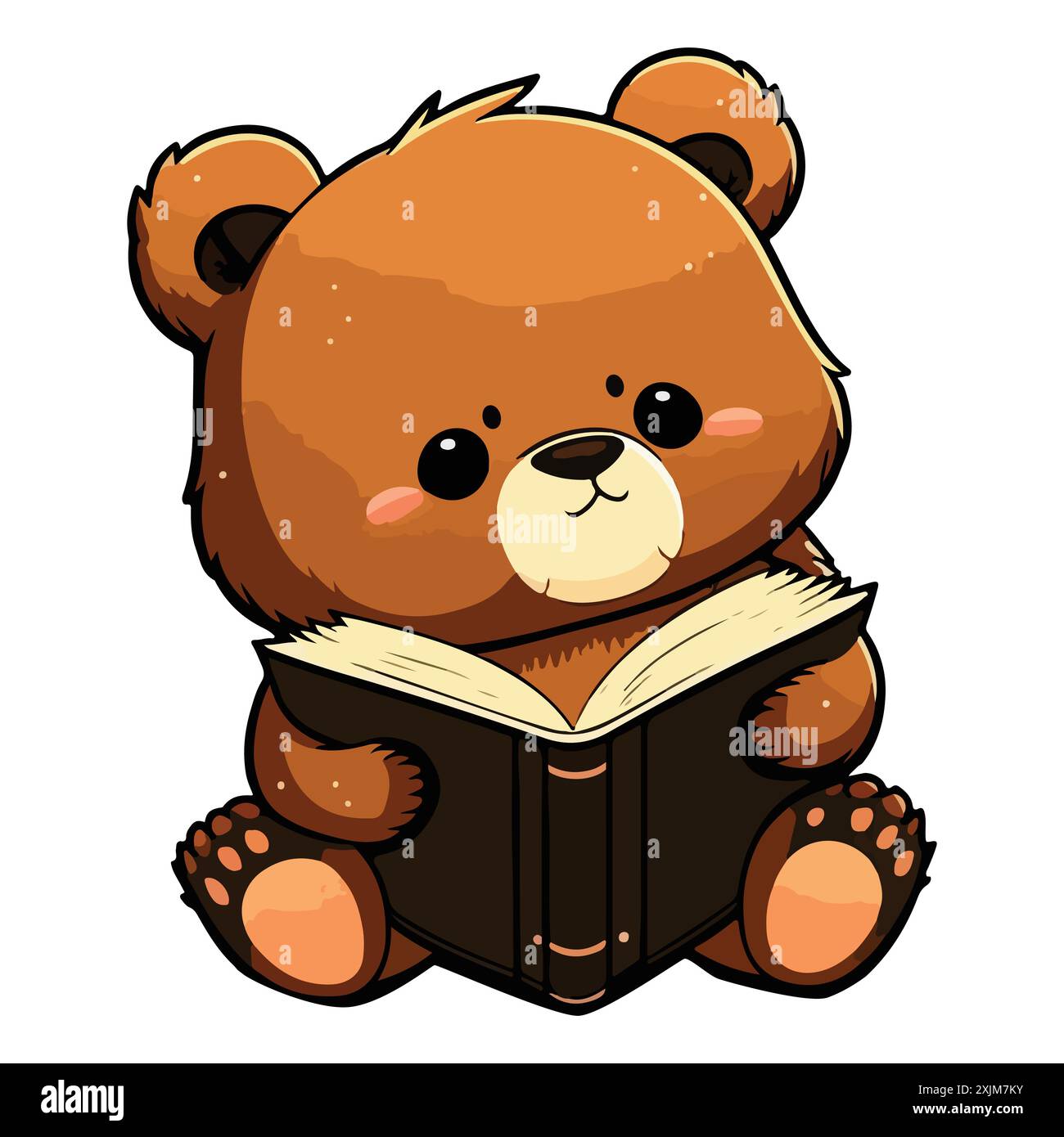 Bear Reading Vector Illustration Stock Vector Image & Art - Alamy