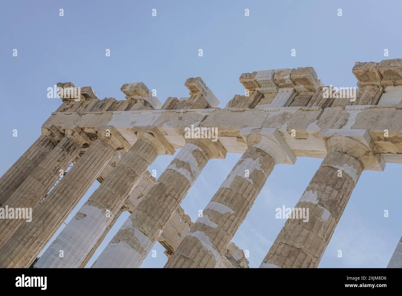 Columns of Parthenon Temple on the Athenian Acropolis, in Athens ...