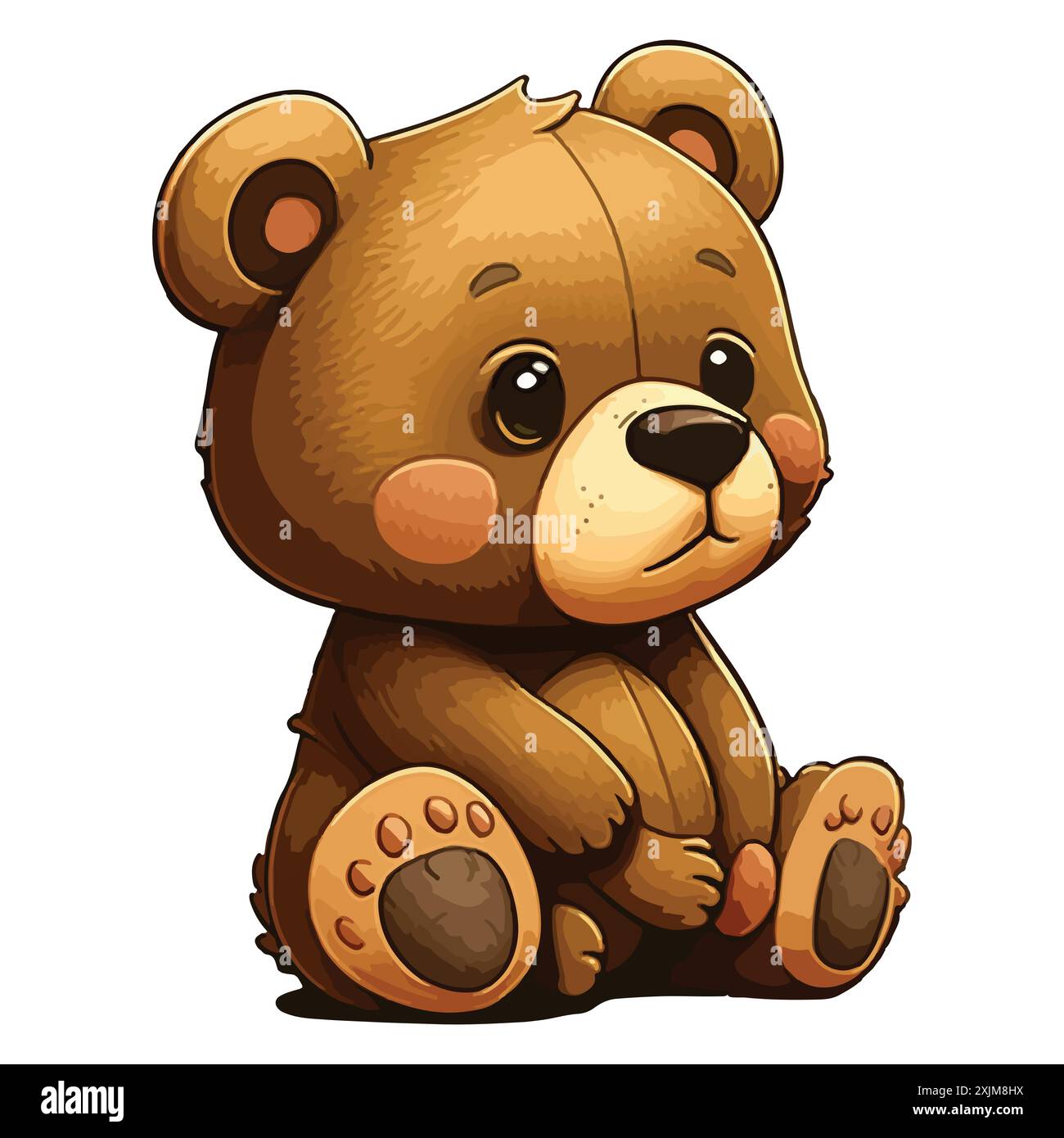 Sad Bear Vector Illustration Stock Vector Image & Art - Alamy