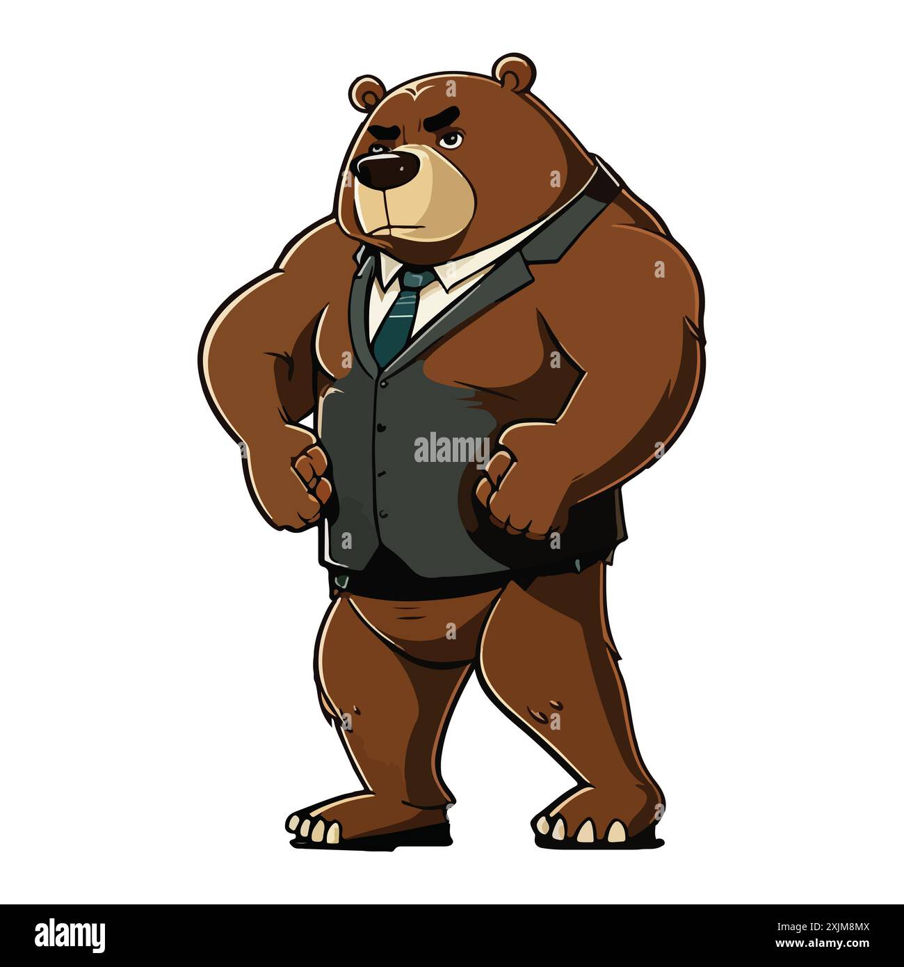 Bear Boss Style Wearing a Suit Stock Vector Image & Art - Alamy