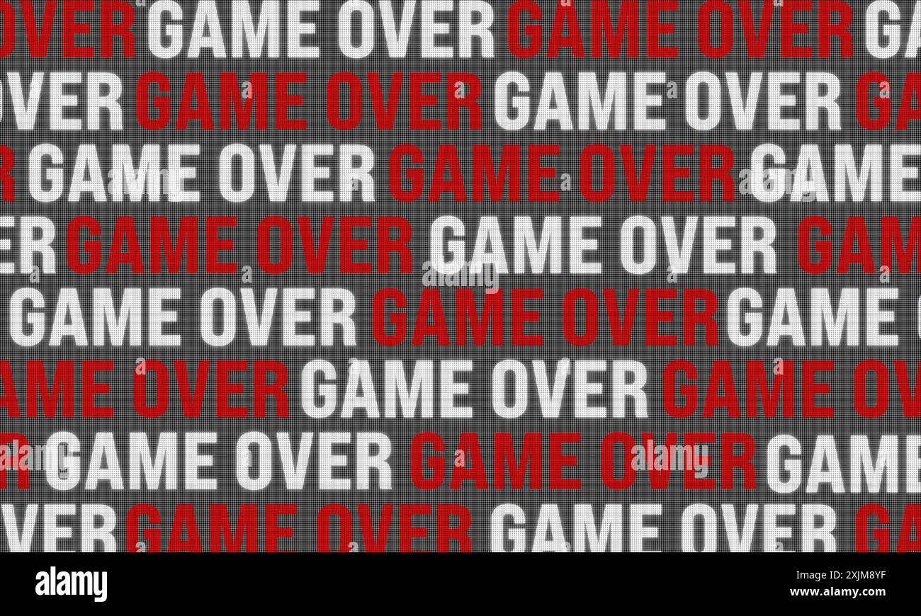 Game Over, capital letters. Game Over, capital letters, video wall ...