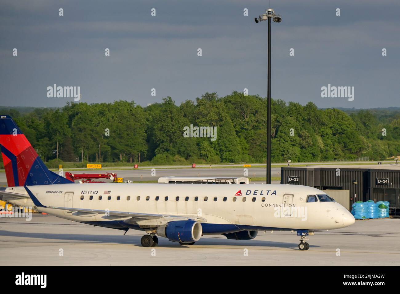 Baltimore, Maryland, USA - 3 May 2024: Embraer 170 commuter jet (registration N217JQ) operated ...