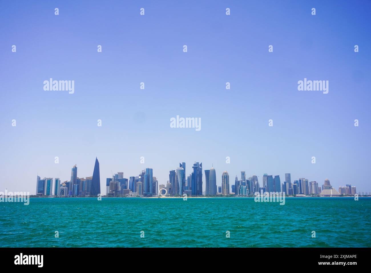 Doha Harbor and City Skyline in Distance In Doha, Qatar Stock Photo - Alamy