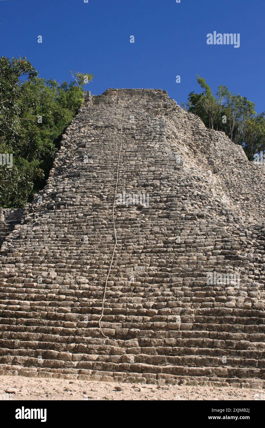 Mexico, Quintana, Roo. Coba Mayan Ruins. Nohoch Mul - the tallest ...
