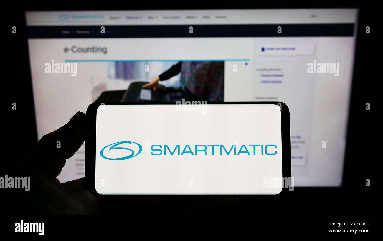 Stuttgart, Germany, 05-21-2022: Person holding smartphone with logo of ...