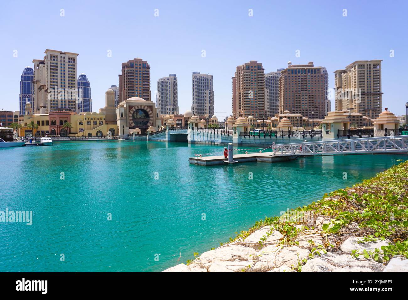 Porto Arabia Harbour in Pearl In Doha, Qatar Stock Photo - Alamy