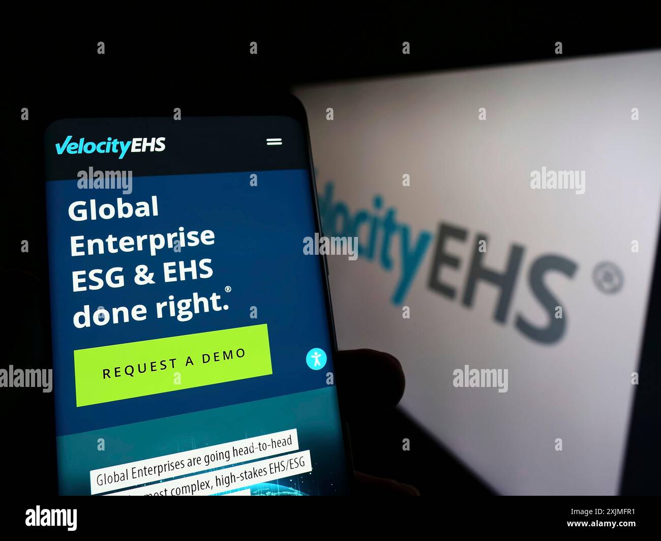 Stuttgart, Germany, 06-19-2022: Person holding cellphone with website ...