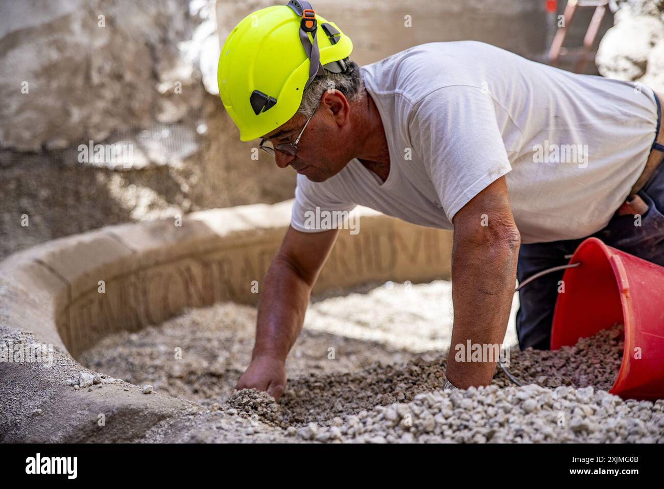 Italy, Pompeii, 2024/7/16.archaeological works following the discovery ...