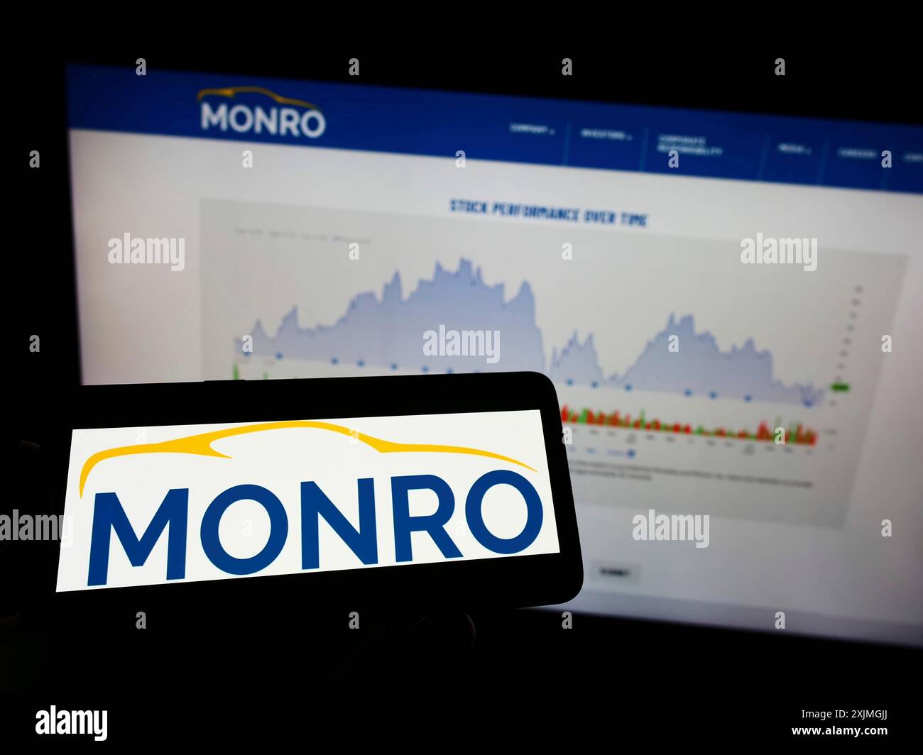 Stuttgart, Germany, 07-15-2022: Person holding mobile phone with logo ...