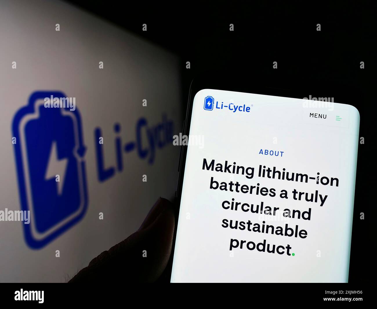 Stuttgart, Germany, 07-16-2022: Person holding cellphone with webpage ...