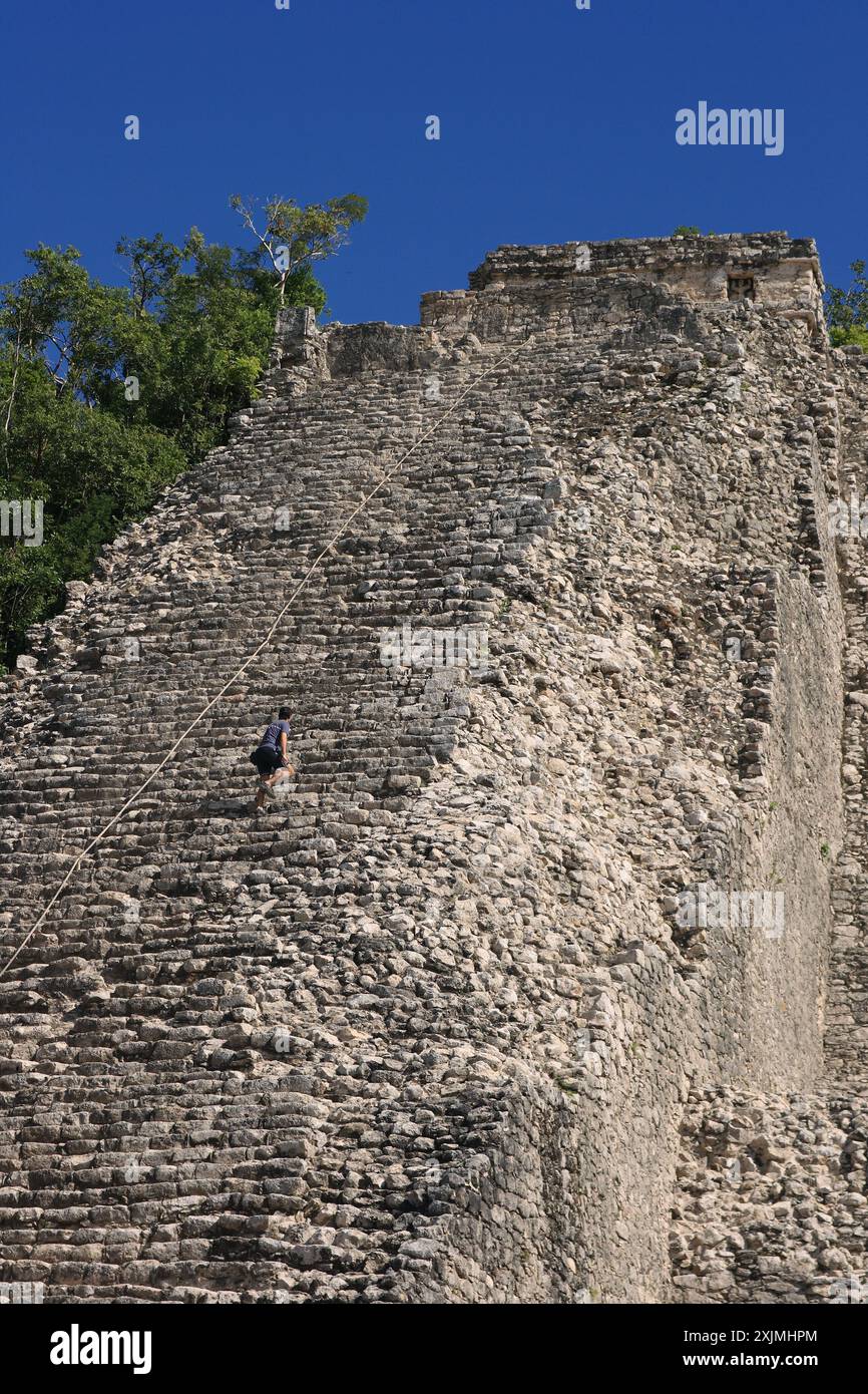 Mexico, Quintana, Roo. Coba Mayan Ruins. Nohoch Mul - the tallest ...