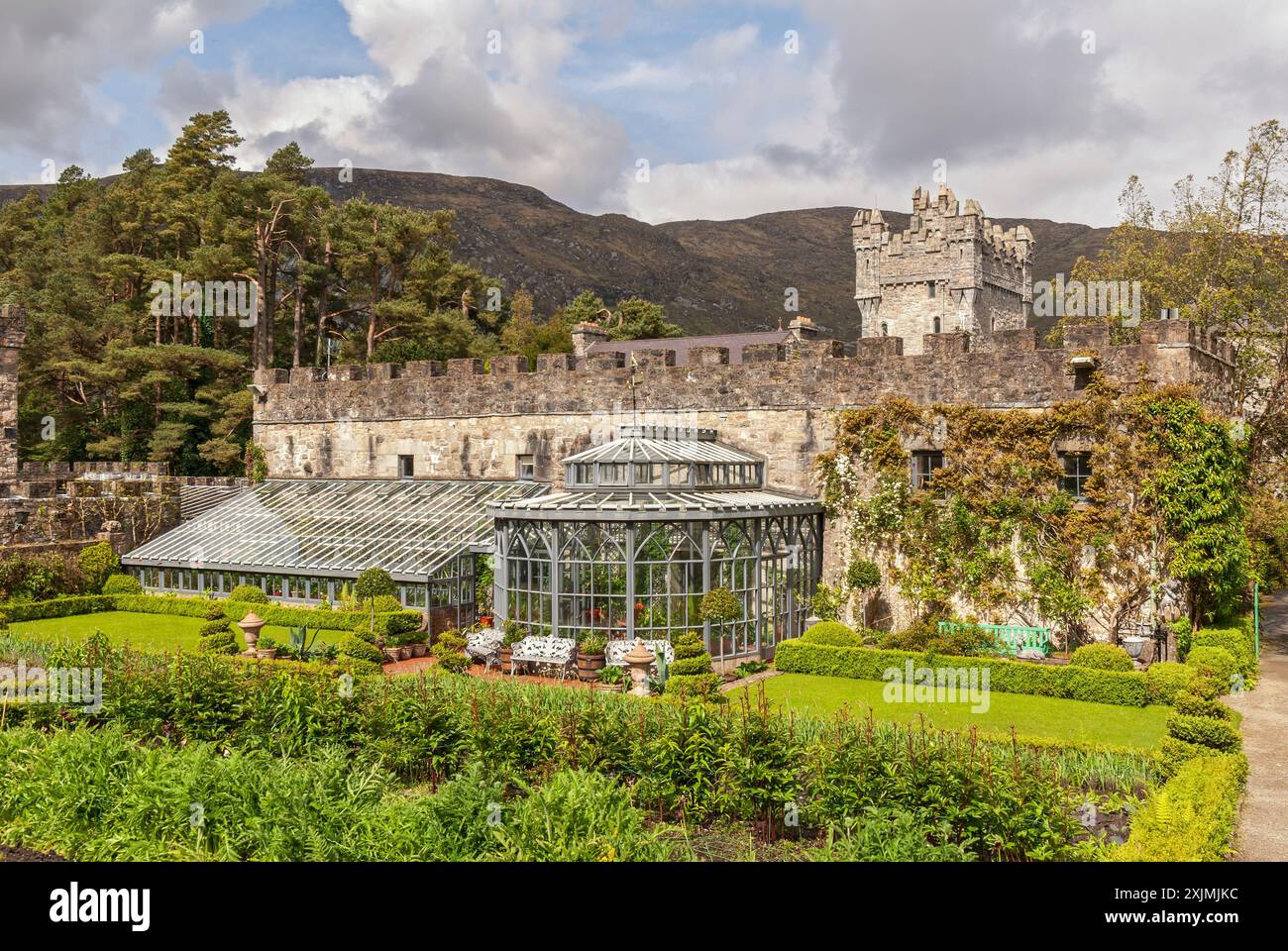 Ireland, County Donegal, Glenveagh National Park, Castle Garden Stock ...